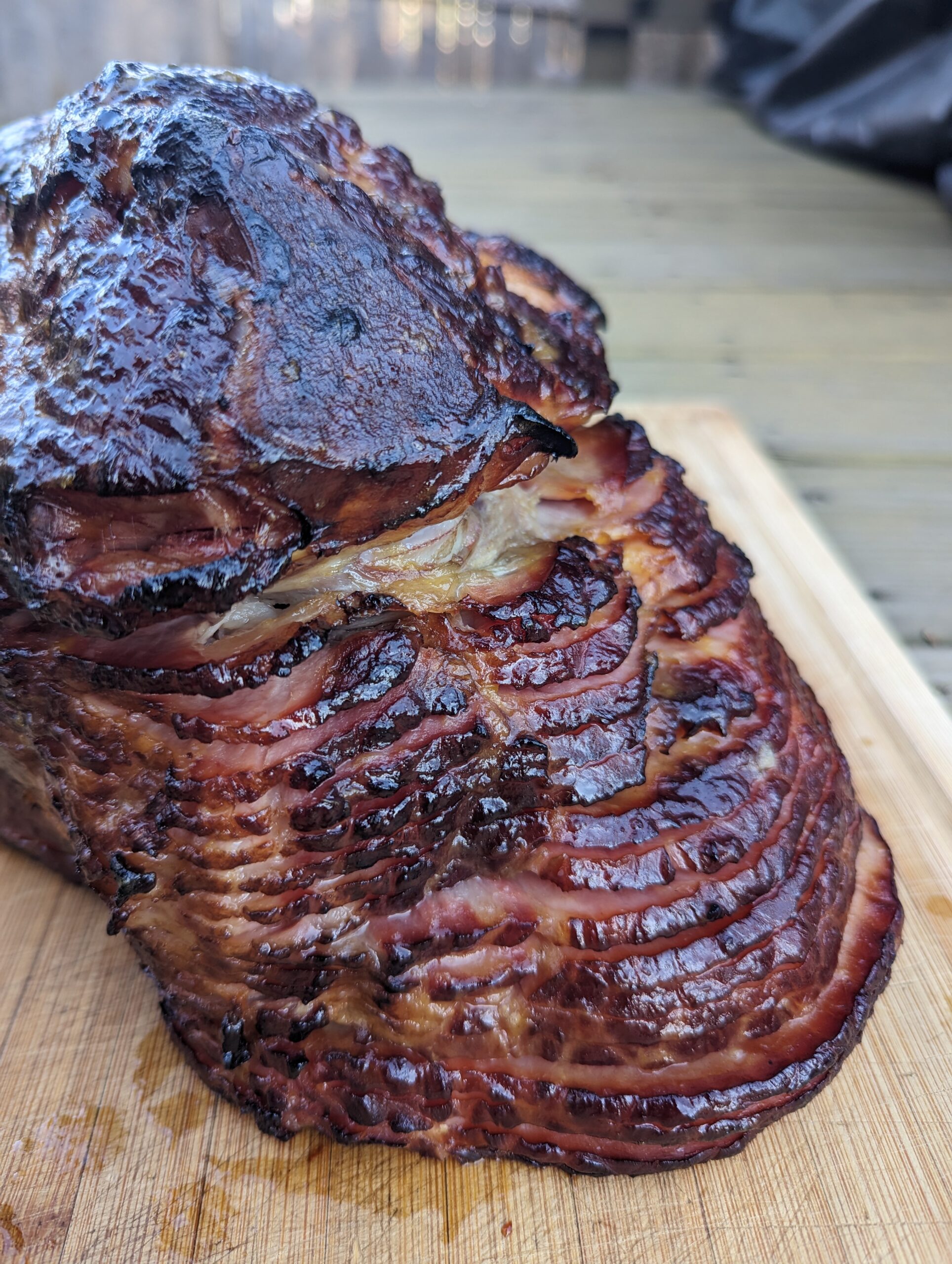 Peach Glazed Double Smoked Ham What S Smoking