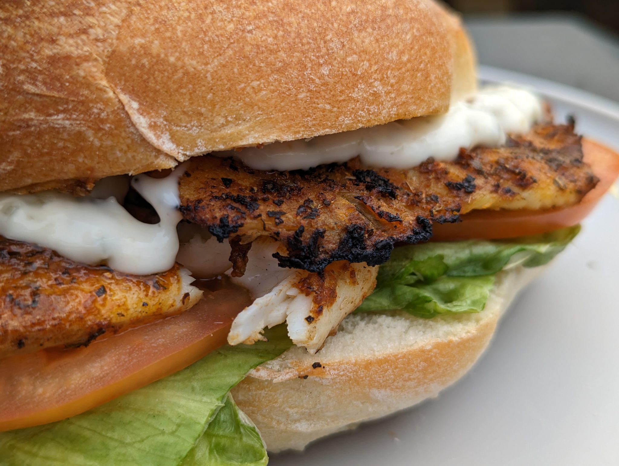 Grilled Blackened Fish Sandwich - What's Smoking