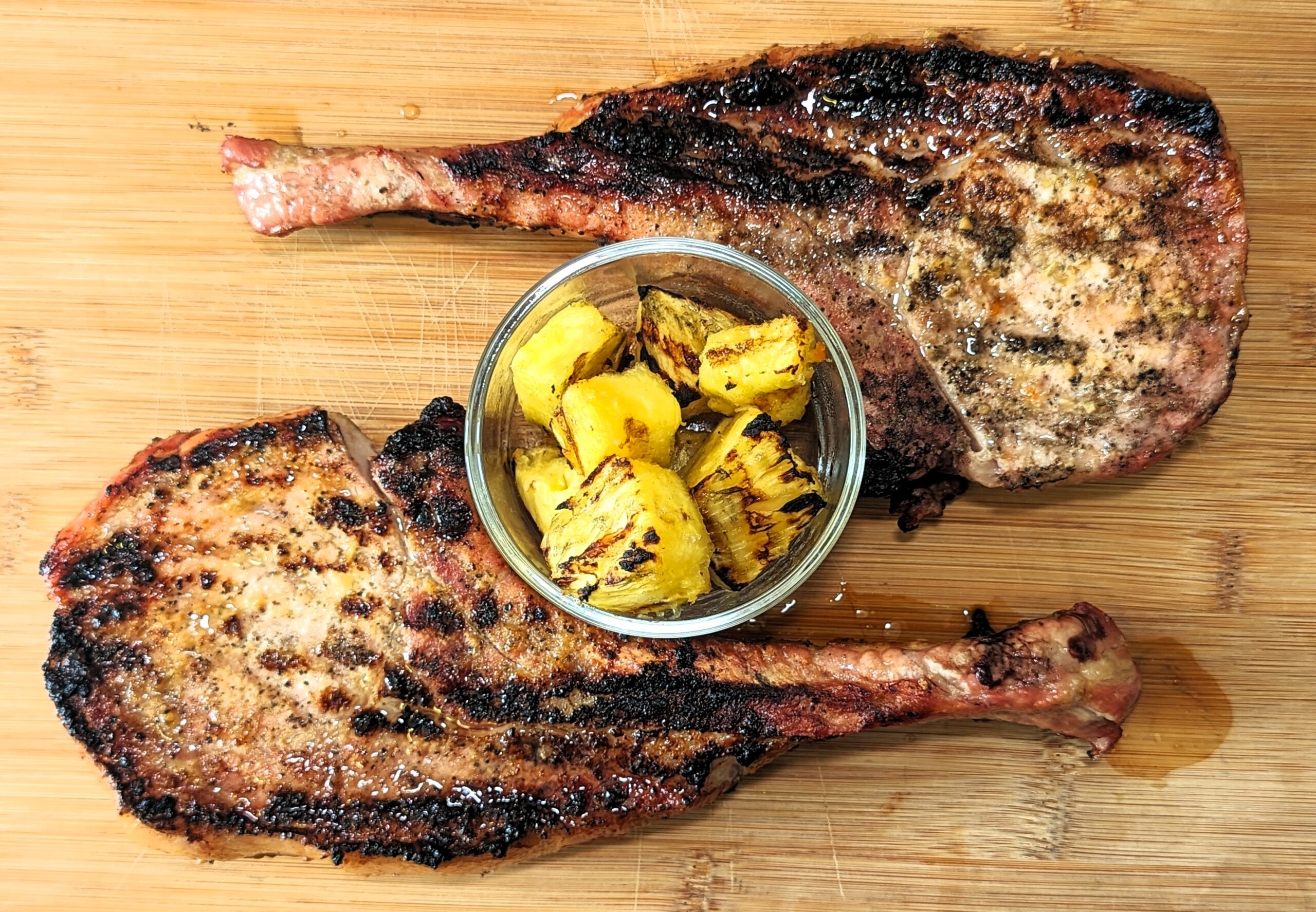 Tender Smoked Tomahawk Pork Chops with Habanero Glaze - What's Smoking