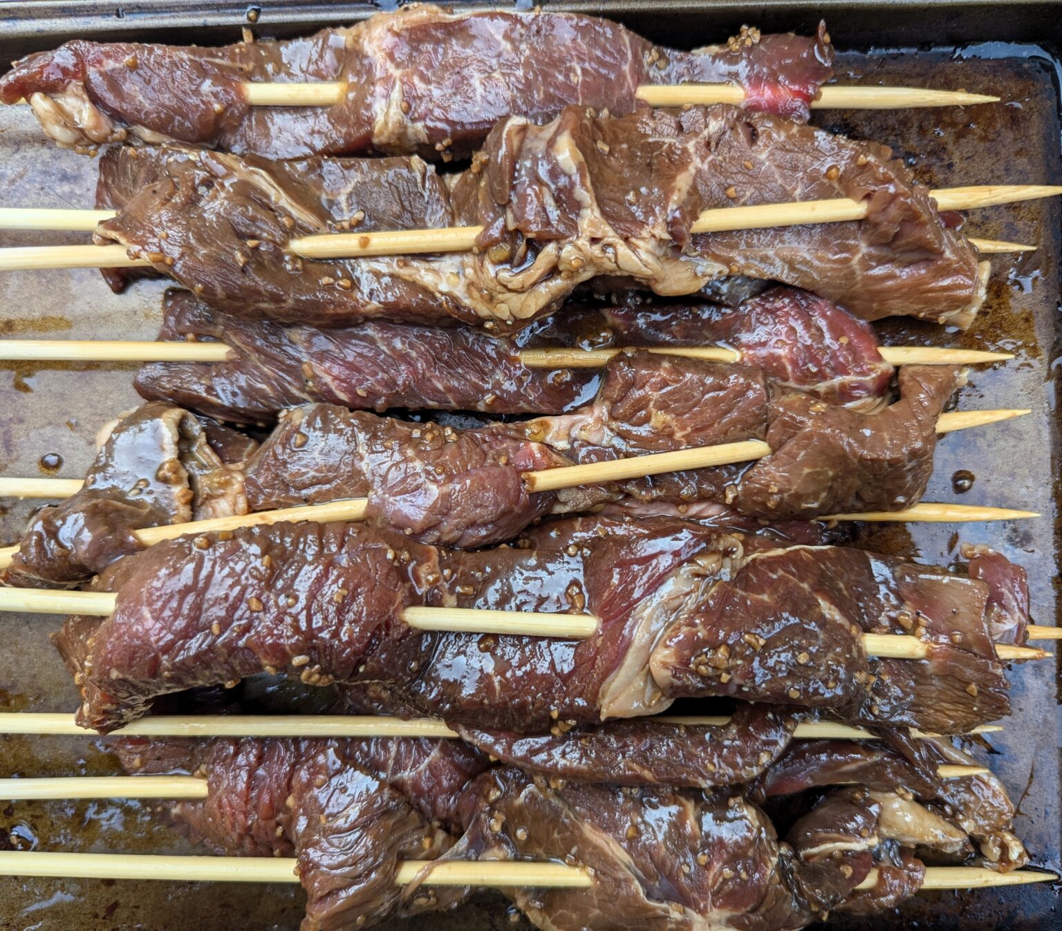 Tender Grilled Steak On A Stick - What's Smoking