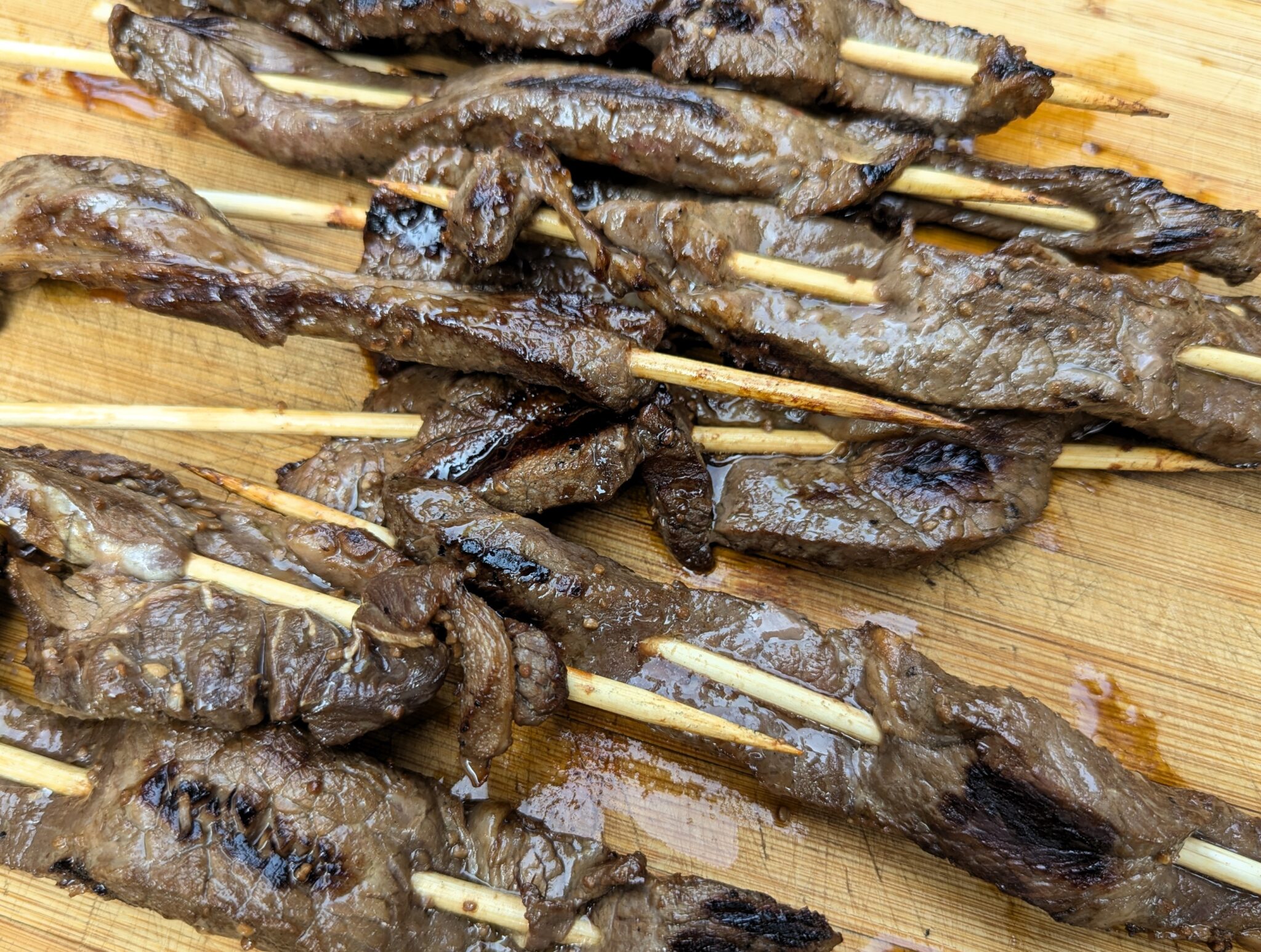 Tender Grilled Steak On A Stick - What's Smoking