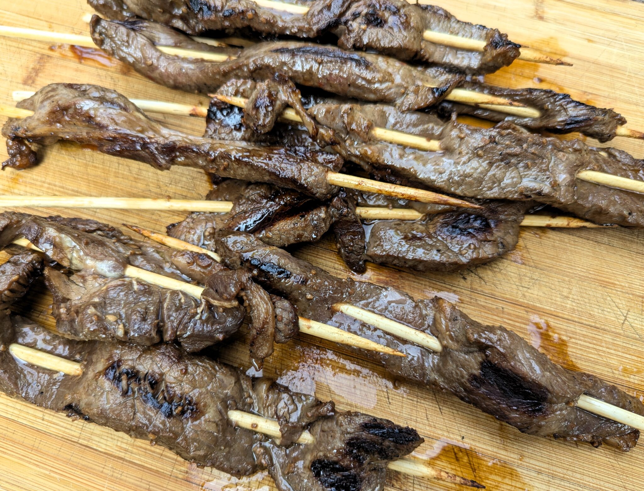 Tender Grilled Steak On A Stick - What's Smoking